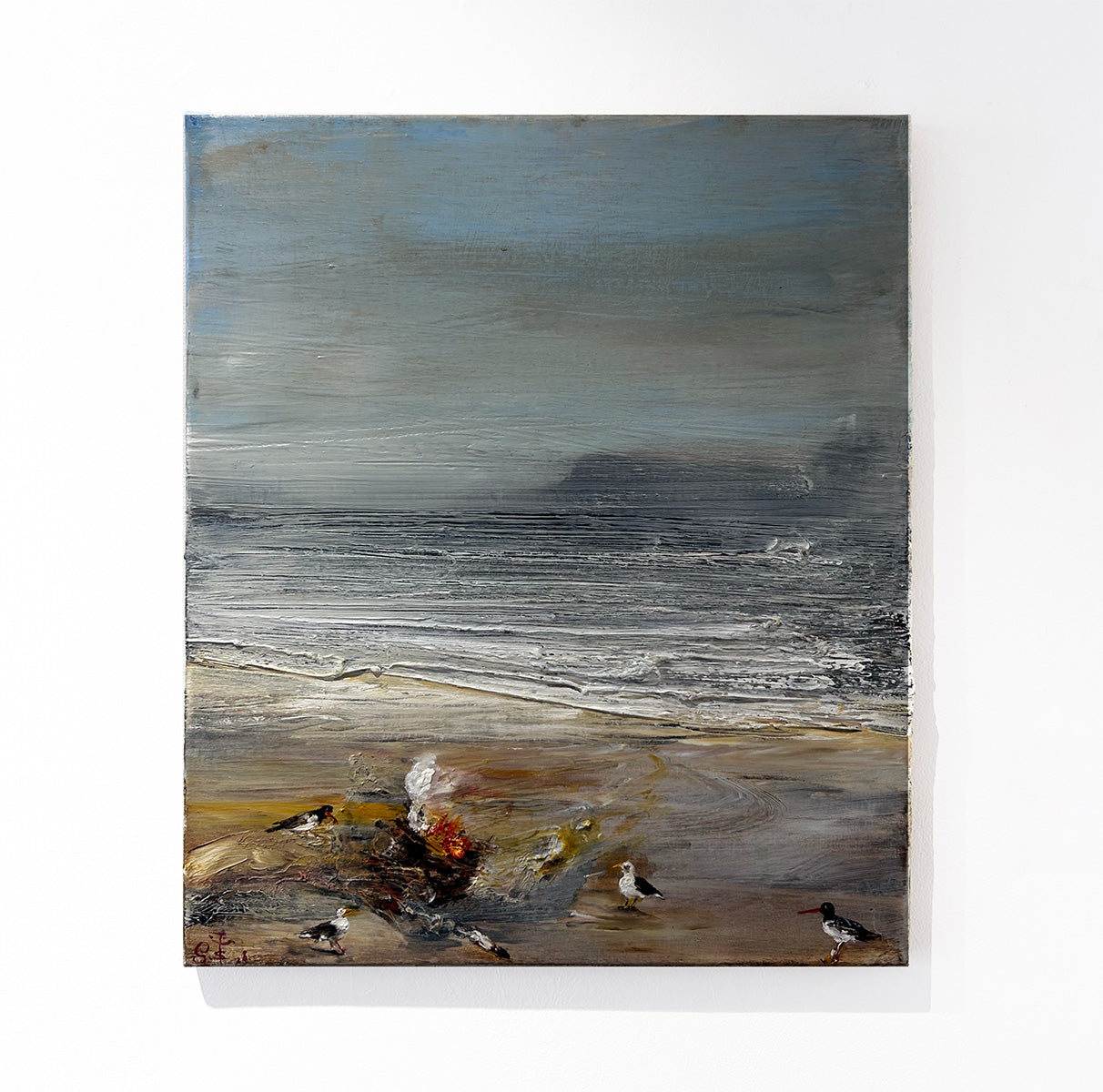 Beach Fire Scene After Turner, 2025 | Garth Steeper | Original Oil ...