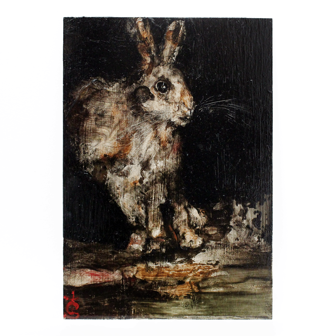 Rabbit in the Wet #1, 2023 - Garth Steeper - Original Oil Painting ...